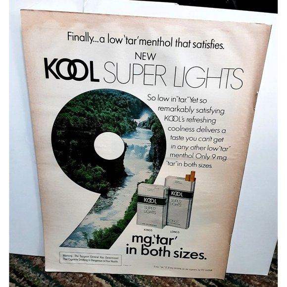 American Vintage | Wall Decor | 978 Kool Super Lights Cigarettes ...